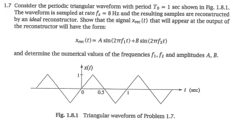 Solved 1.7 Consider the periodic triangular waveform with | Chegg.com