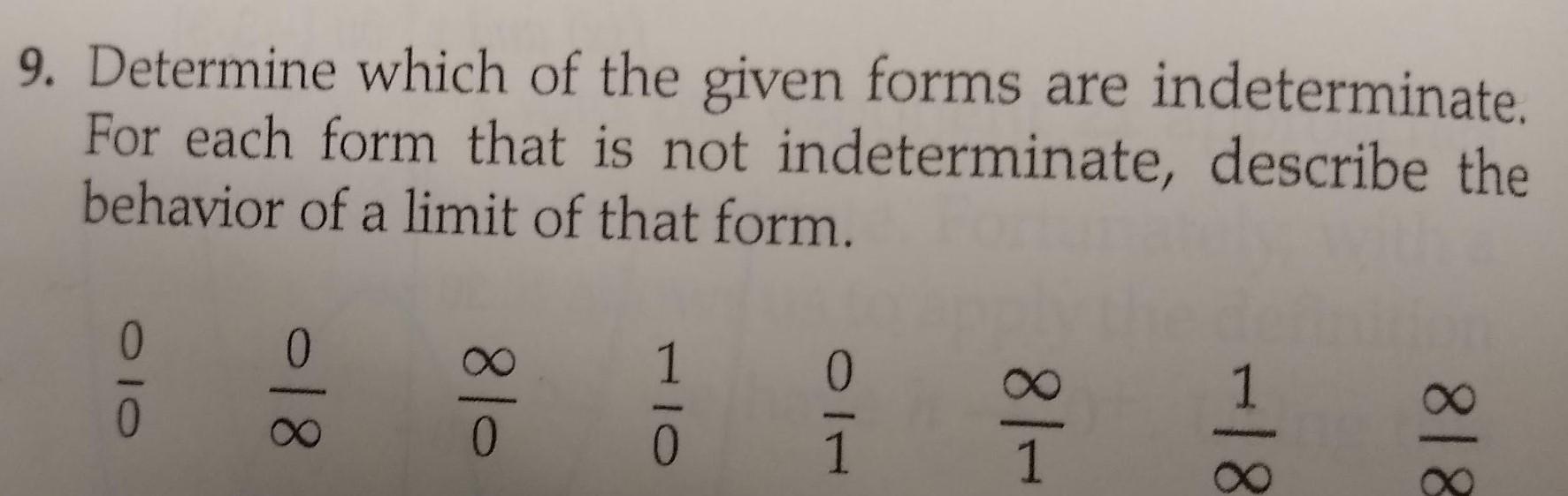 Solved 9. Determine which of the given forms are | Chegg.com