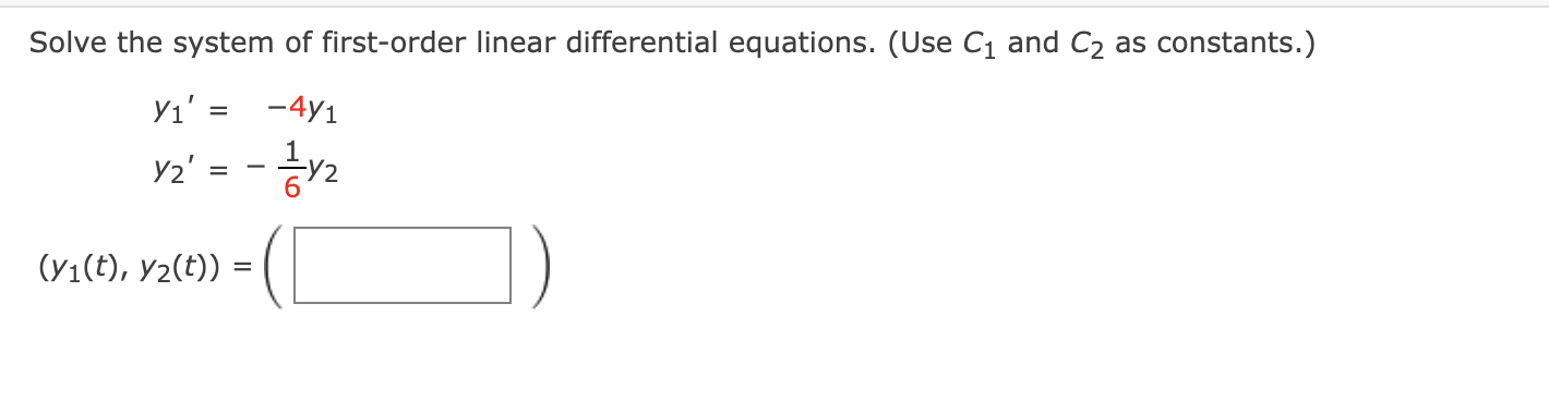 Solved Solve the system of first-order linear differential | Chegg.com