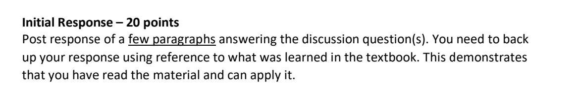 Solved Initial Response - 20 points Post response of a few | Chegg.com