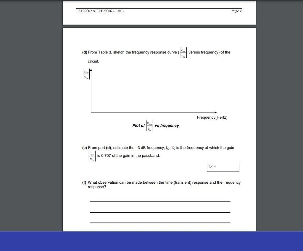 Solved EBBZ0002&PEE20006 LABORATORY 3: TRANSIENT AND | Chegg.com