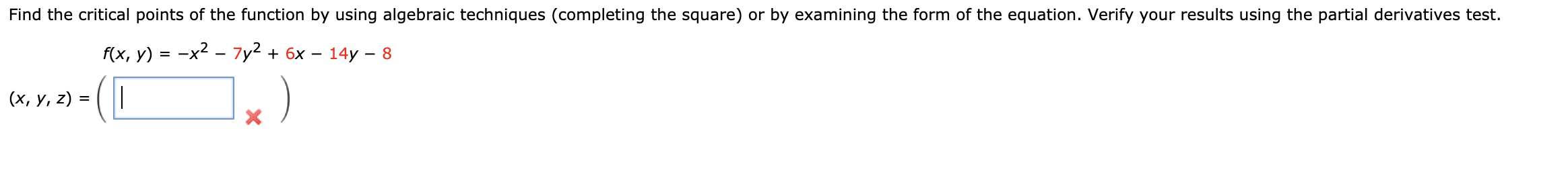 Solved Find the critical points of the function by using | Chegg.com
