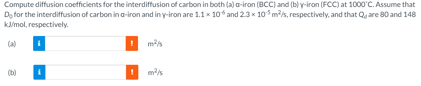 Solved Compute diffusion coefficients for the interdiffusion | Chegg.com Solved Compute diffusion coefficients for the interdiffusion | Chegg.com
