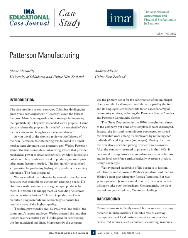 Solved \begin{tabular}{c|c} IMA & Case \\ EDUCATIONAL & | Chegg.com