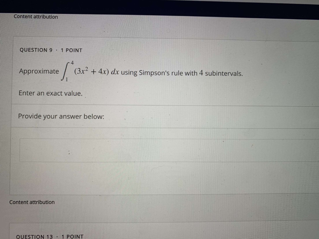Solved Content attribution QUESTION 9 . 1 POINT Approximate | Chegg.com Solved Content attribution QUESTION 9 . 1 POINT Approximate | Chegg.com