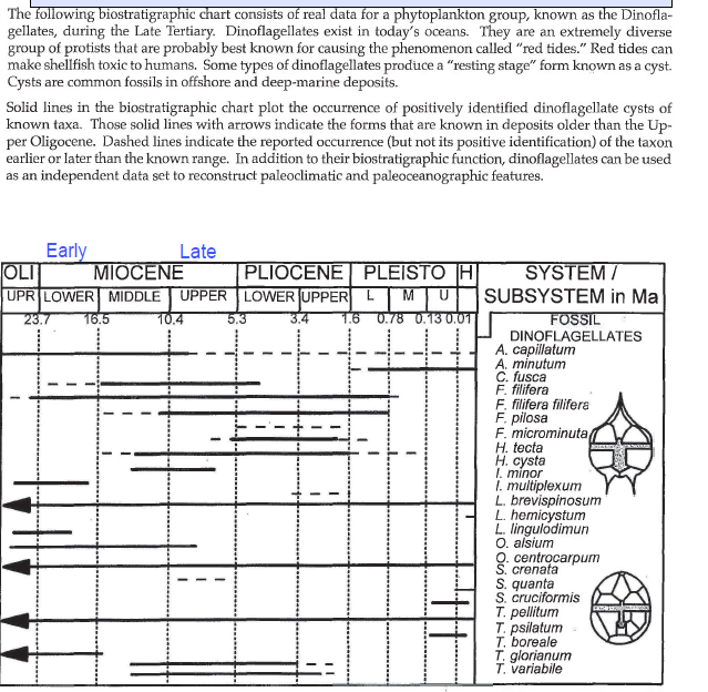 Solved The following biostratigraphic chart consists of real | Chegg.com