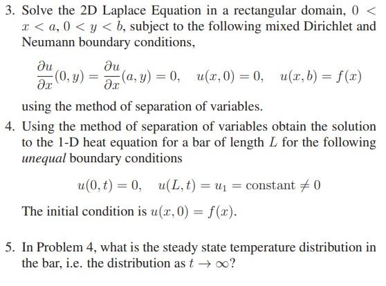 Solved 3. Solve the 2D Laplace Equation in a rectangular | Chegg.com