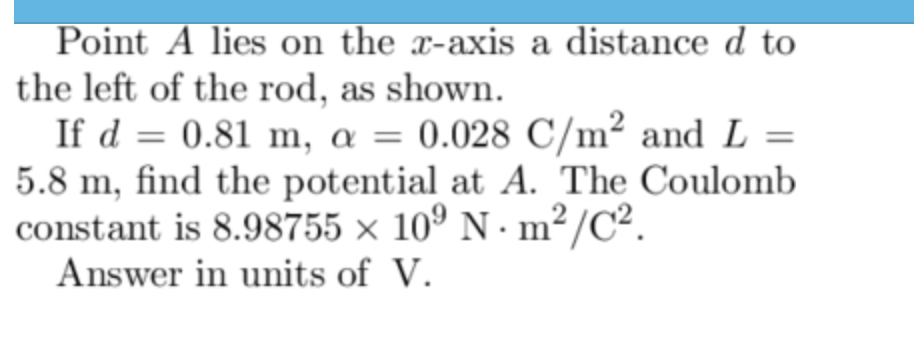 Solved A rod of length L lies along the x-axis, with its | Chegg.com