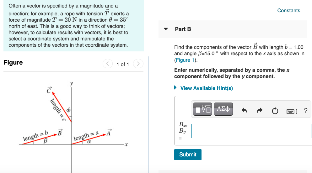 Solved Constants Often a vector is specified by a magnitude | Chegg.com