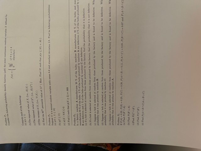 Solved Consider the following probability density function | Chegg.com