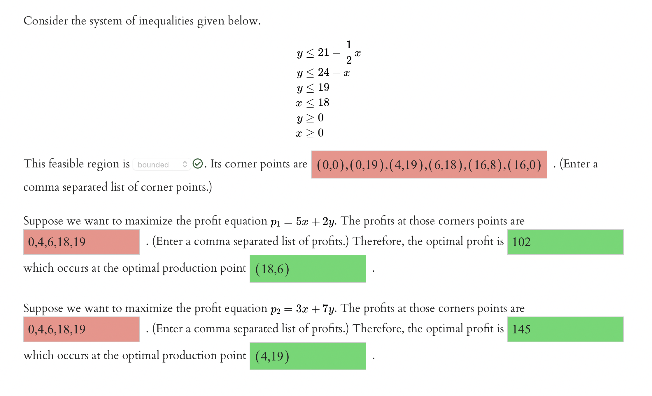 Solved Consider the system of inequalities given below. | Chegg.com