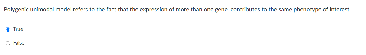 Solved Polygenic unimodal model refers to the fact that the | Chegg.com
