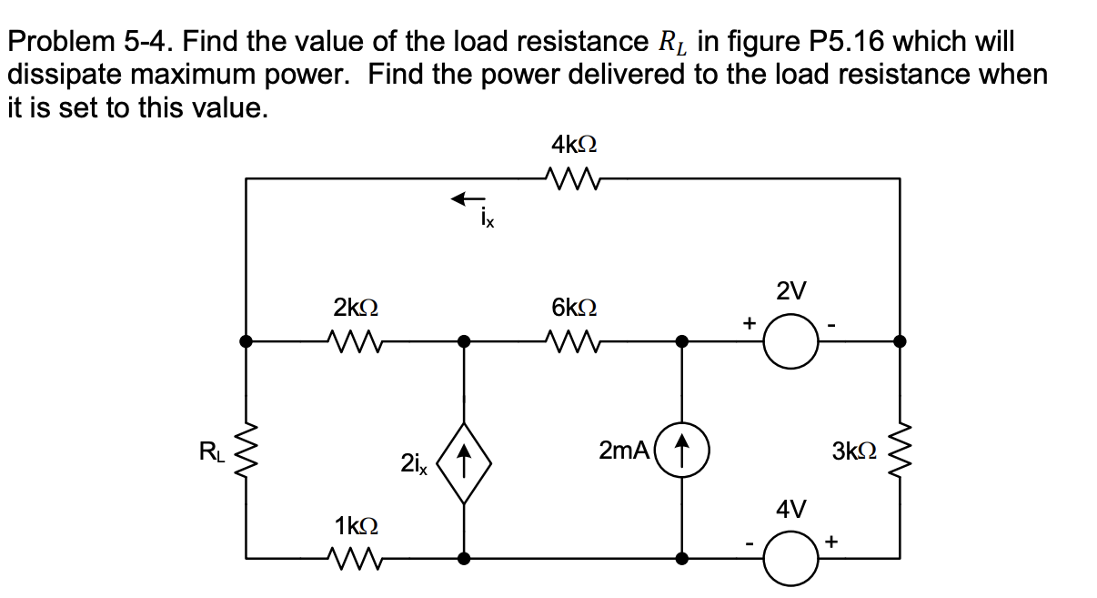 Solved Problem 5-4. Find the value of the load resistance RL | Chegg.com