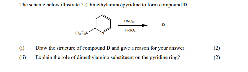 Solved The scheme below illustrate 2-(Dimethylamino)pyridine | Chegg.com
