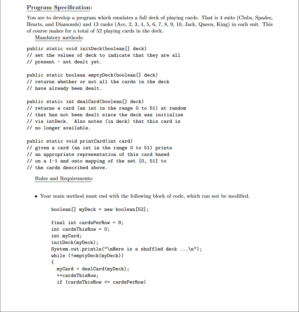 Solved Program Specification: You are to develop a program | Chegg.com