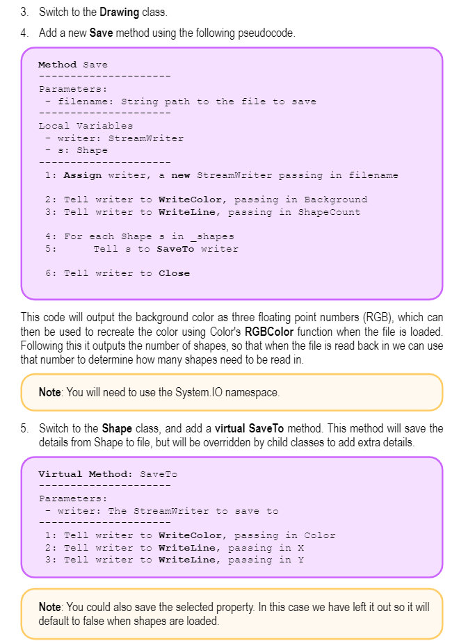 Solved Instructions This task continues the Shape Drawer | Chegg.com