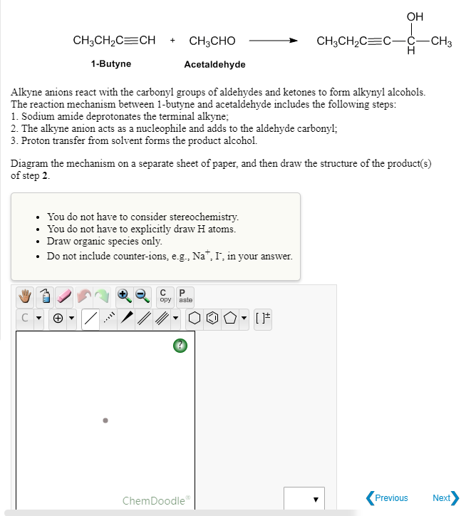 Solved Alkyne anions react with the carbonyl groups of | Chegg.com