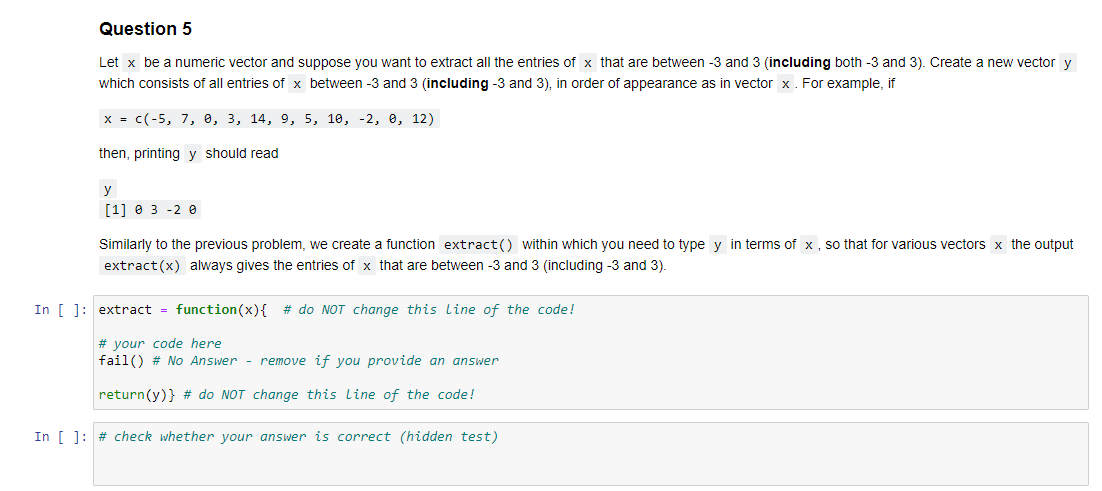 Solved Let x be a numeric vector and suppose you want to | Chegg.com