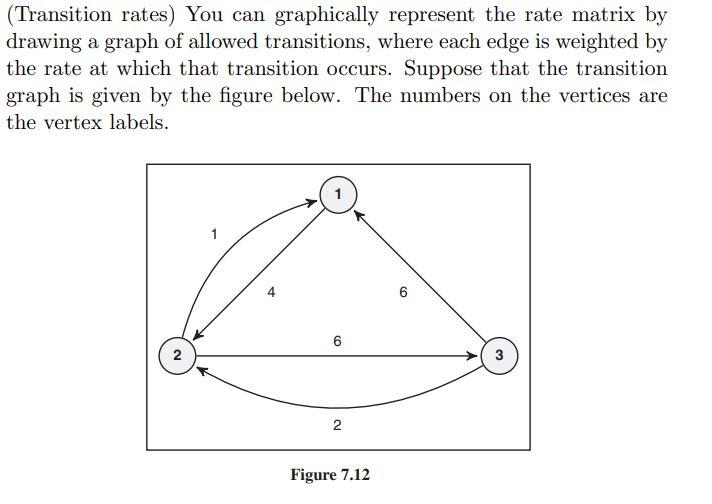 (Transition rates) You can graphically represent the | Chegg.com