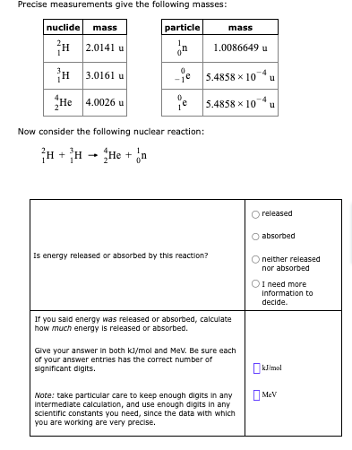 Solved Now consider the following nuclear reaction: | Chegg.com