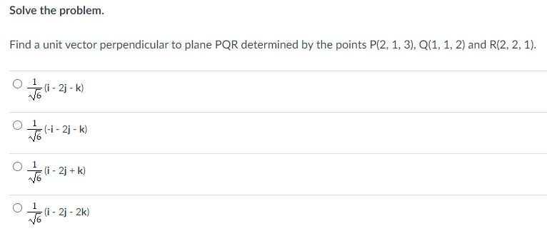 Solved Solve the problem. Find a unit vector perpendicular | Chegg.com