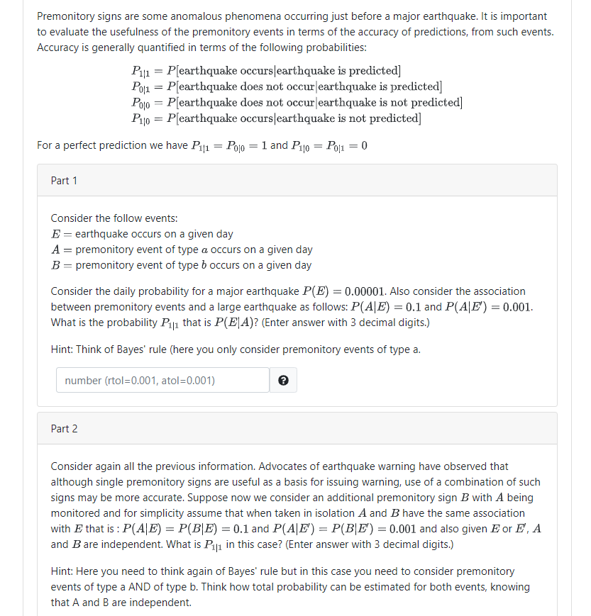 Premonitory signs are some anomalous phenomena | Chegg.com