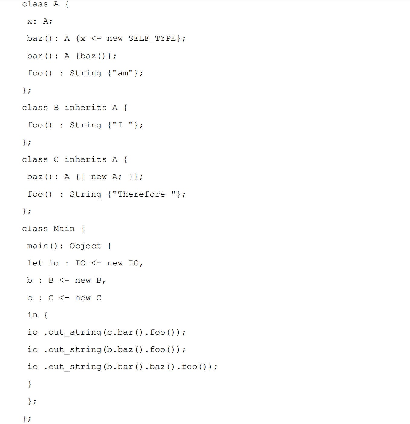 Solved 1. Consider the following Cool program:What does the | Chegg.com