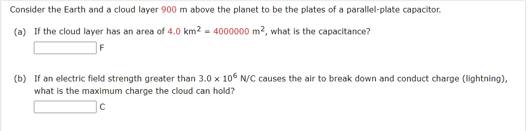 Solved Consider the Earth and a cloud layer 900 m ﻿above the | Chegg.com