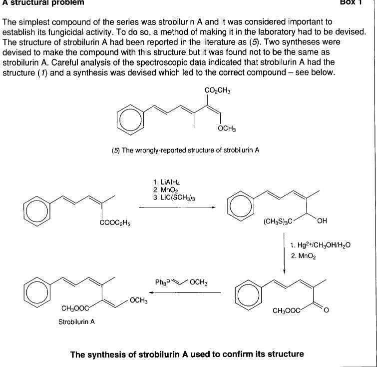 Solved Look at the structures of strobilurin A and the | Chegg.com