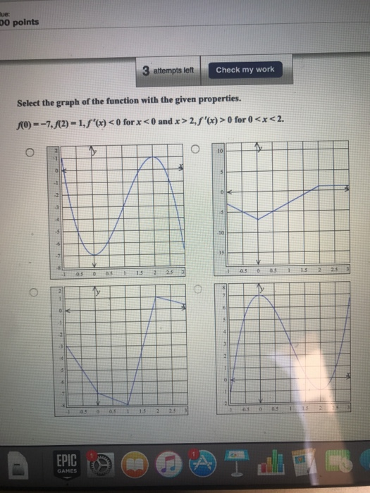 Solved ue: 00 points 3 attempts left Check my work Select | Chegg.com