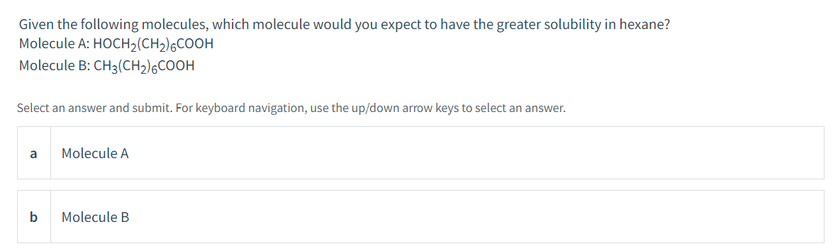 Solved Given the following molecules, which molecule would | Chegg.com