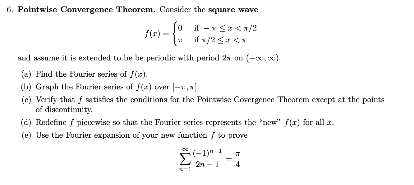 Solved 6. Pointwise Convergence Theorem. Consider the square | Chegg.com