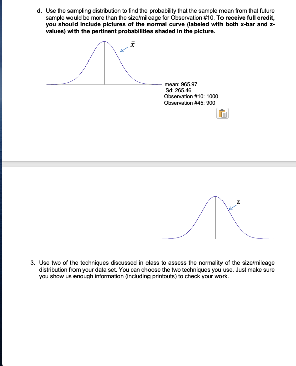 Solved d. Use the sampling distribution to find the | Chegg.com