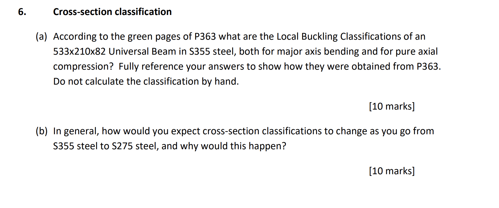 Solved 6. Cross-section classification (a) According to the | Chegg.com