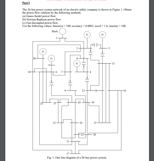 Solved The 26-bus power system network of an electric | Chegg.com