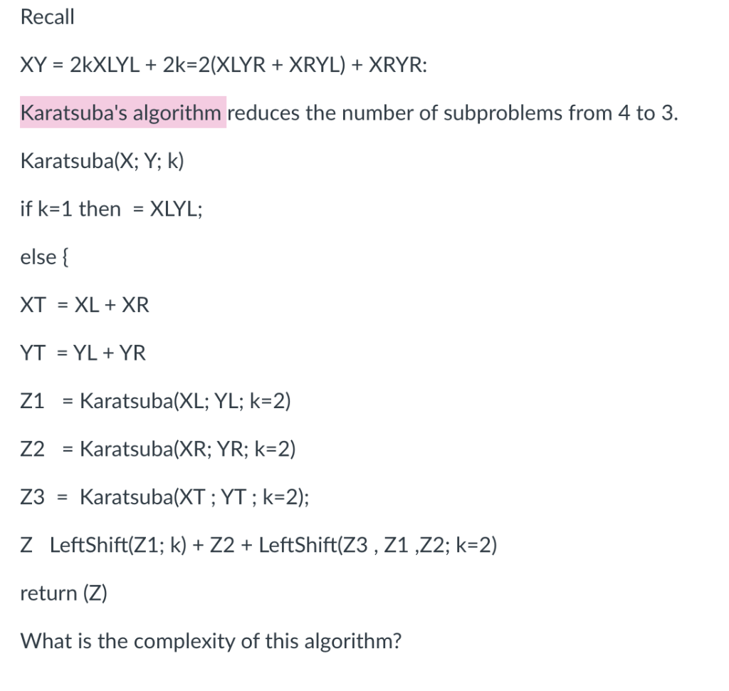 Solved Recall XY = 2kXLYL + 2k=2(XLYR + XRYL) + XRYR: | Chegg.com