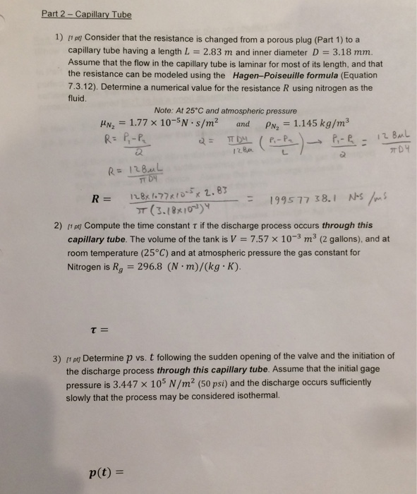 2) compute the time constant τ if the discharge | Chegg.com
