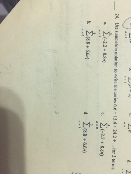 Solved Use summation notation to write rise series 6.6 + | Chegg.com