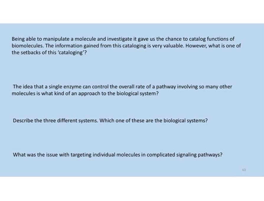 Solved Being able to manipulate a molecule and investigate | Chegg.com