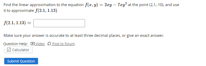Solved Find the linear approximation to the equation | Chegg.com