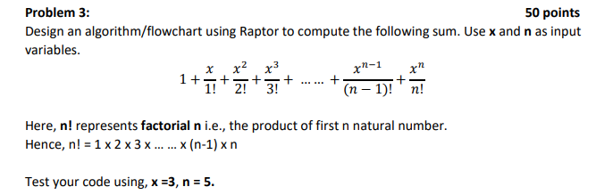 Solved Problem 3: 50 points Design an algorithm/flowchart | Chegg.com
