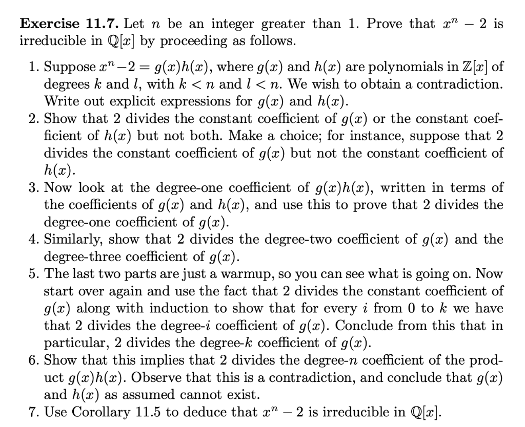 Solved Exercise 11.7. Let n be an integer greater than 1. | Chegg.com