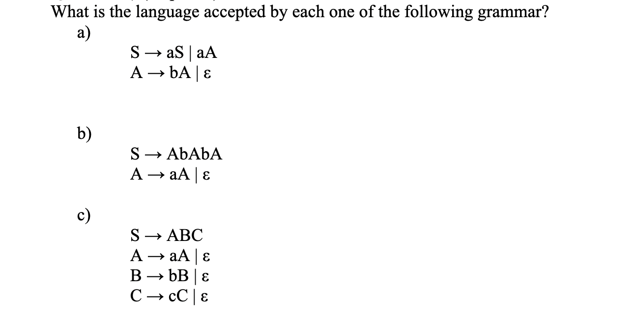 Solved What is the language accepted by each one of the | Chegg.com