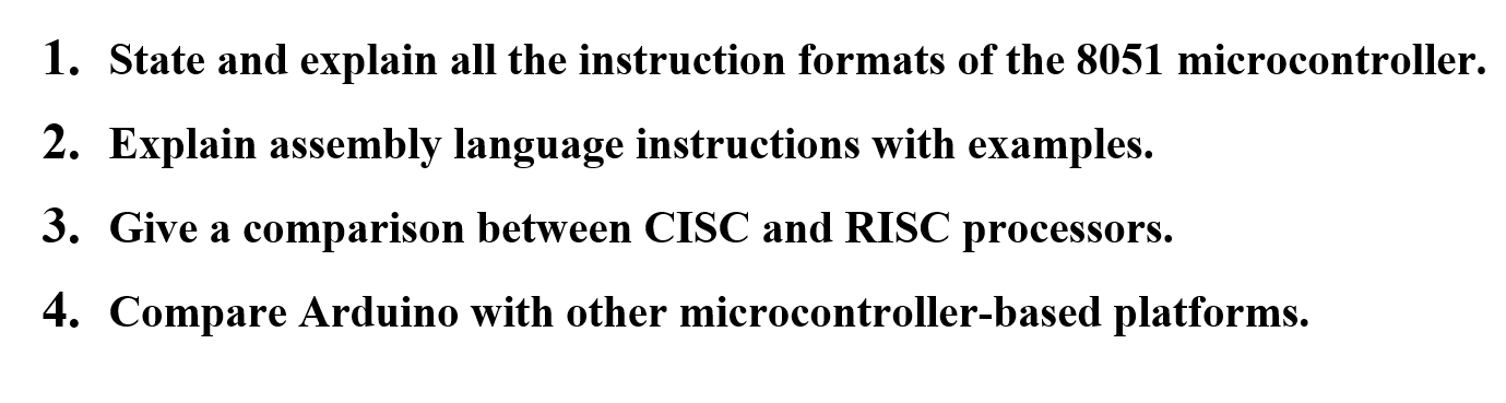 Solved State and explain all the instruction formats of the | Chegg.com