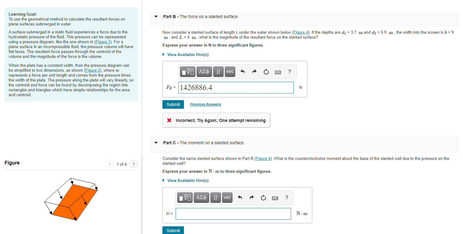 Solved Part B - The force on a slanted surface Now consider | Chegg.com