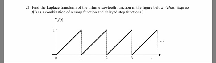Solved 2) Find the Laplace transform of the infinite | Chegg.com