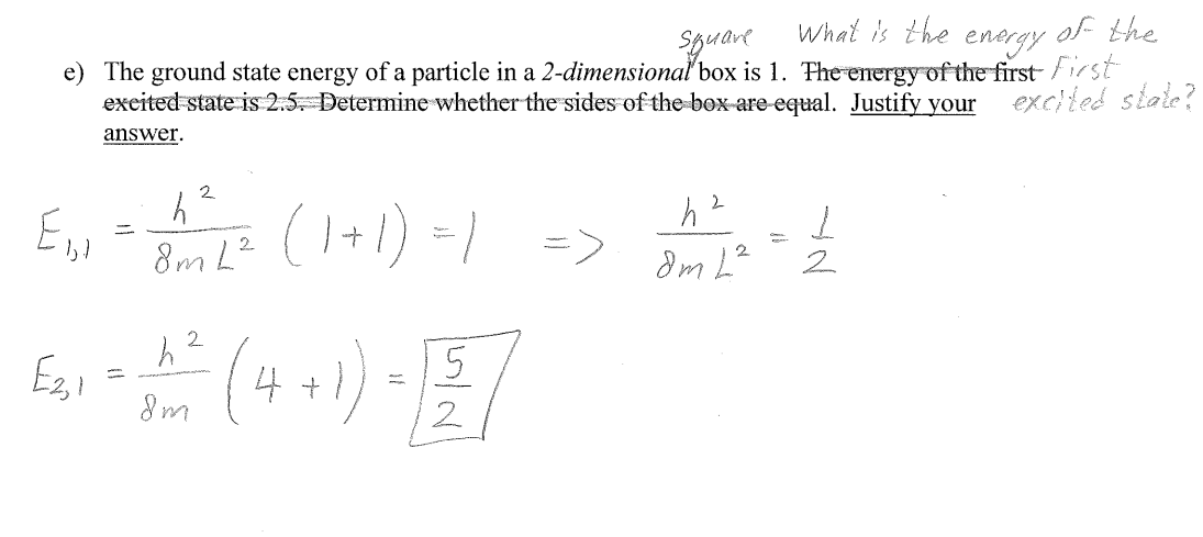 Solved square What is the energy of the e) The ground state | Chegg.com