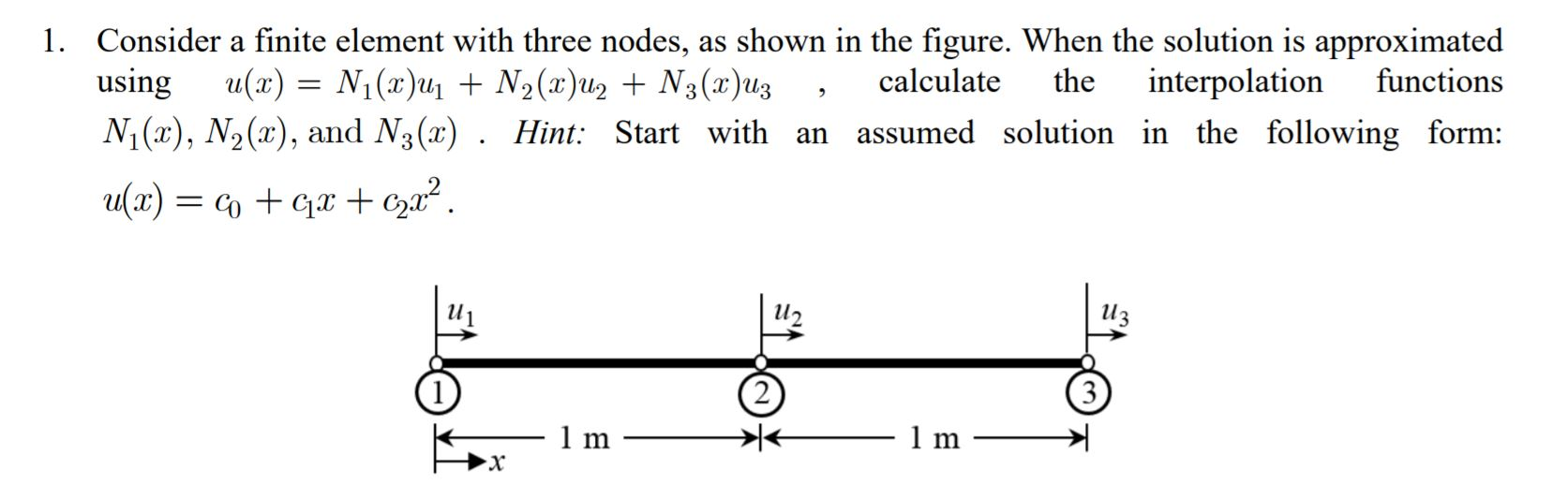Solved Consider a finite element with three nodes, as shown | Chegg.com