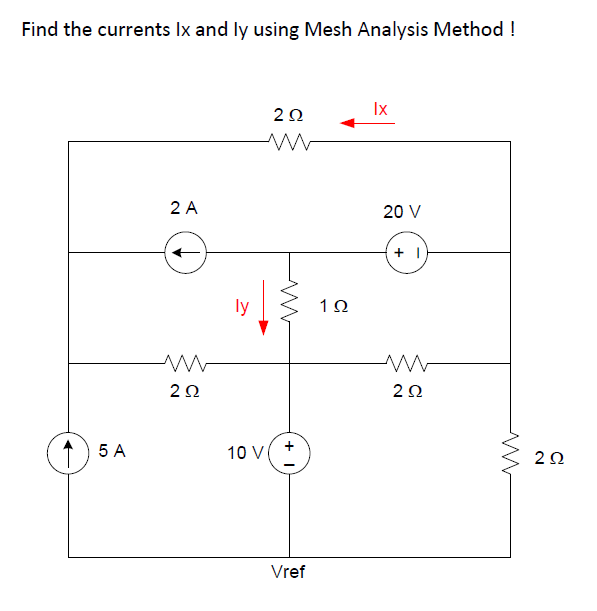 Solved Find the currents Ix and ly using Mesh Analysis | Chegg.com