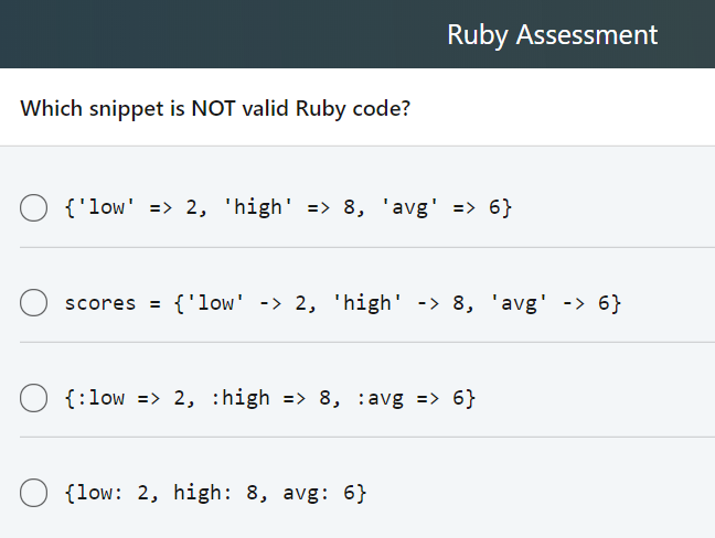 Solved Ruby Assessment Review the code below. What should be | Chegg.com